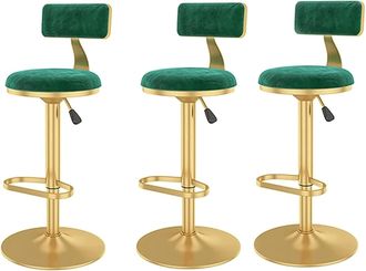 Generic Barhocker, drehbarer Barhocker mit H&ouml;henverstellung, weichem Sitz, Verstellbarer Tresenh&ouml;he/Gr&uuml;n/1/2 St&uuml;ck