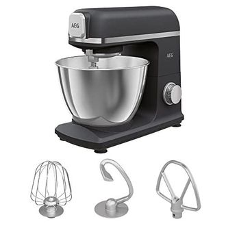 AEG KM5-1-4BPT K&uuml;chenmaschine / + Zubeh&ouml;r / 1200 W / 6 Geschwindigkeitsstufen / Pulse-Funktion / planetarisches R&uuml;hrwerk / 6,1 kg / Voll-Metall Geh&auml;use / 