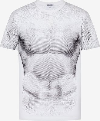 Moschino Bedrucktes T-Shirt aus Bio-Baumwolljersey - Wei&szlig;