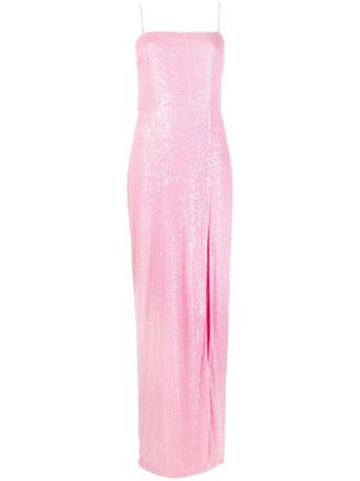 Rotate Transparentes Paillettenkleid - Rosa