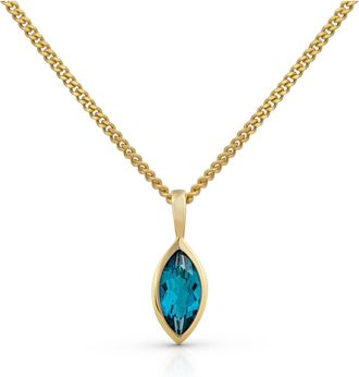 Orolino Halskette Gold 585 mit Blautopas (beh.) London blue 42/45cm lang