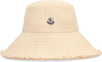Moncler Femme, Accessoires, Beige, Taille: L Raffia Wide Brim Hat