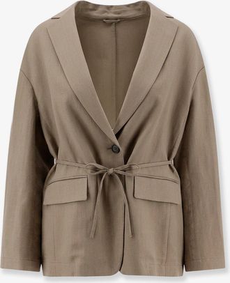 Brunello Cucinelli Viscose and linen blend blazer - BRUNELLO CUCINELLI - gender_Woman