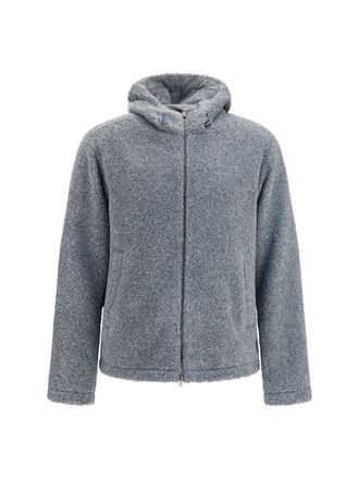 Herno Teddy-Effect Hooded Jacket - Gray