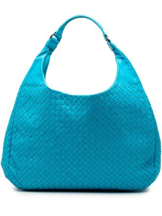 Bottega Veneta grand sac port&eacute; &eacute;paule Campana en cuir Nappa Intrecciato (2012-2025) - Bleu