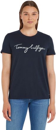 Tommy Hilfiger HERITAGE CREW NECK GRAPHIC TEE Kurzarm T-Shirts Damen, Blau (MIDNIGHT), XXS