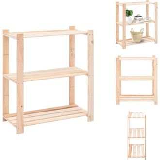 vidaXL Industrieregale - Living Lagerregal mit 3 B&ouml;den 80&times;38&times;90 cm Kiefer Massivholz 150 kg - Beige