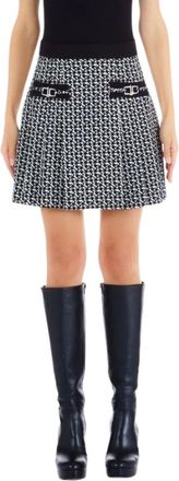 Liu Jo Femme, Jupes, Multicolore, Taille: 40 FR Jupe Courte Pliss&eacute;e Pied-de-Poule