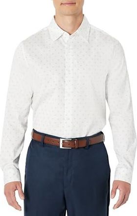 Amazon Essentials Chemise Habill&eacute;e &agrave; Manches Longues, Extensible et Infroissable, Coupe Standard Homme, Bleu Marine Blanc Diamond Geo, XXL