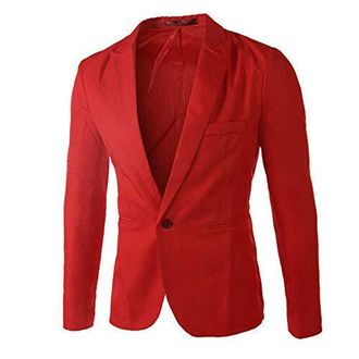 Generic Blazer Rouge Homme,Veste Costume Homme,Top Jacket Casual Coat Fit One Fashion Men Button Slim Charm Suit Hommes Manteau Et Vestes Pour Hommes Homme Li
