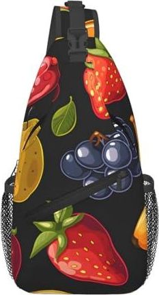 Generic Sacoche Port&eacute; &eacute;paule Banane Fraise Raisin L&eacute;ger Sling Bag Mode Sac Poitrine pour &eacute;cole Homme Randonn&eacute;e