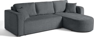 Best Mobilier Bestmobilier - Miro - canapé dangle réversible - 4 places - convertible avec coffre - en velours texturé