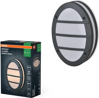 Osram ENDURA CLASSIC ORBICK W Au&szlig;enleuchte, Wandleuchte, E27-Fassung, dunkelgrau, Aluminium, schnelle & einfache Installation, mattierter Diffusor, IP65 Sch
