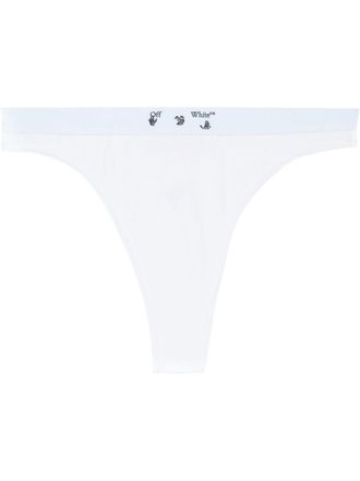 Off-white lot de deux strings &agrave; logo imprim&eacute; - Blanc
