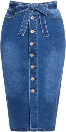 SS7 Femme Jupe Crayon en Jean Taille Haute