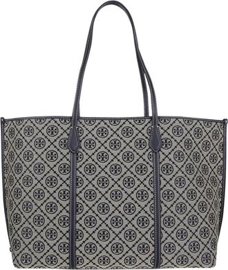 Tory Burch Femme, Sacs, Bleu, Taille: ONE Size Perry T Monogram Tote