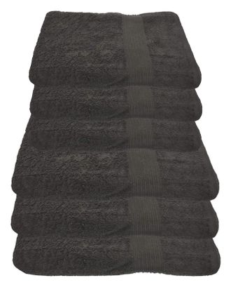 Julie Julsen 6 TLG Handtuchset 3 Badetücher 3 Handtücher Chemikalien-Frei 600g/m² Anthrazit 100% Baumwolle - Oeko TEX Std 100 Zertifizierung - Weich und Saugstark 