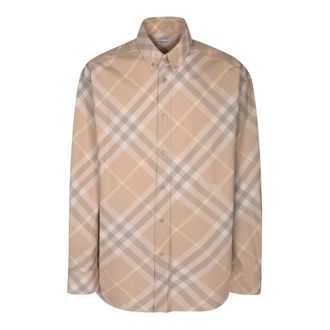 Burberry Karohemd aus Baumwolle - - Shirts - Herren - Beige - L