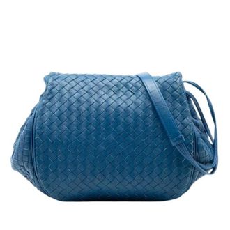 Bottega Veneta Pre-owned Woven Nappa Leather Crossbody Bag - - Pre-owned - Damen - Blau - ONE SIZE