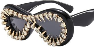 Generic Lunettes de soleil punk personnalisées pour femmes et hommes, Noir, Taille unique
