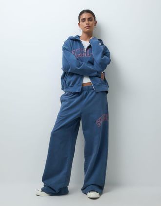 Champion Future Memories jogger oversize femme &agrave; bas ouverts bleu