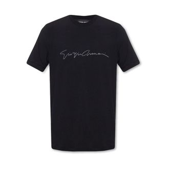 Giorgio Armani Homme, Tops, Noir, Taille: 2XL T-shirt ASV en viscose stretch avec logo signature