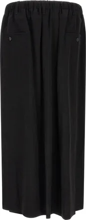 Yohji Yamamoto Asymmetric Wool-Blend Trousers - Black