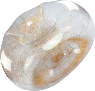 Aboofan Leichter Aufblasbarer Lounge Sessel mit Goldenen Pailletten Transparenter Tragbarer Fußhocker für Innen Außenbereich für Garten Camping und Reisen