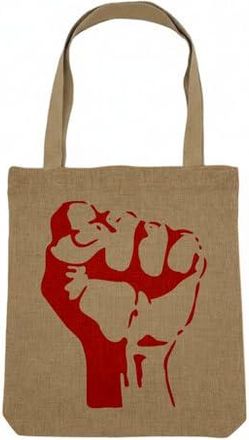 Fabulous Sac Shopping Tote Bag Aspect Lin - Poing Serre Resistance Militant Partie Communiste Rebellion - Sac de Courses Toile Epaisse 360g Beige Naturel Cabas