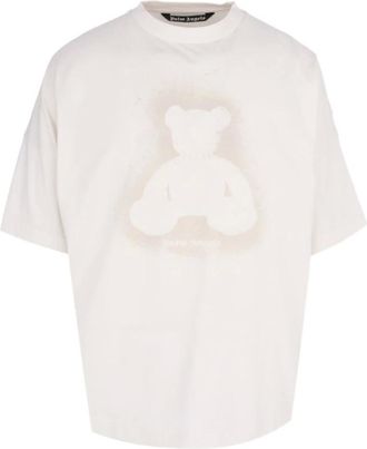 Palm Angels Homme, Tops, Blanc, Taille: M Classic Logo Over T-Shirt