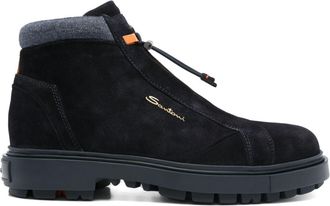 Santoni bottines en daim - Bleu