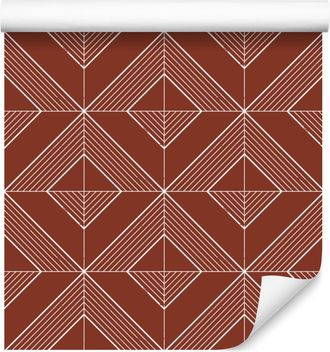 OEM Carta Da Parati Geometrica A Rombi Rossi Per Soggiorno E Camera Da Letto 50x1000 Cm