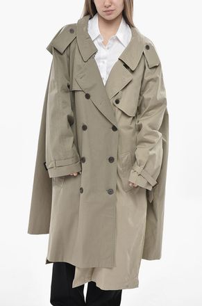 Balenciaga Oversize-Trenchcoat aus Baumwolle mit G&uuml;rtel Balenciaga