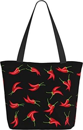 AOOEDM Chilli-Peppers Ladies Shopping Bag 13x11x7in.Le cadeau parfait pour la Saint-Valentin.Cest de la Saint-Valentin pour maman, fille, &eacute;pouse, etc