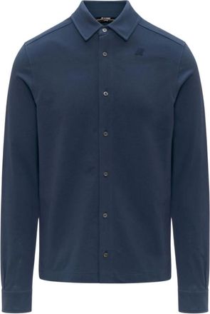 K-Way Homme, Chemises, Bleu, Taille: M Chemise &agrave; Manches Longues en Piqu&eacute;