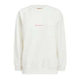 Marni Femme, Sweatshirts et sweats &agrave; capuche, Blanc, Taille: 34 FR Logo SweaT-shirt