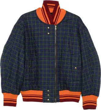 Dries Van Noten Valdi Quilted Checked Bomber Jacket