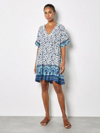 Apricot Minikleid Sarasa-Minikleid mit Blumenmuster
