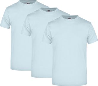 James & Nicholson T-Shirt 3er Pack Komfort-T-Shirt aus strapazierfähigem Single Jersey JN002 (Spar-Set, 3er-Pack) Hochwertiges T-Shirt in sehr großer Farbauswahl