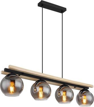 Globo Lighting suspension - Conni - noir - verre verre fum&eacute; - grande