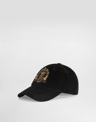 Dolce & Gabbana Baseballcap Aus Cord - Mann H&uuml;te Und Handschuhe Schwarz 58
