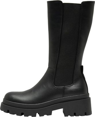 Only Damen ONLDOJA-5 PU Long Boot Stiefel, Black, 38 EU