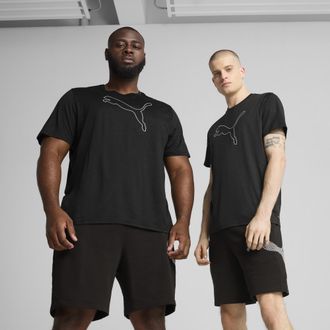 Puma TAD ESSENTIALS Meliertes T-Shirt mit Cat Logo Herren, Kleidung, Schwarz, 3XL