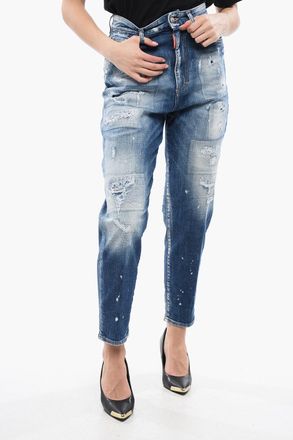Dsquared2 Delav&egrave; Jeans 80S Fit With Distressed Details 14cm Dsquared2