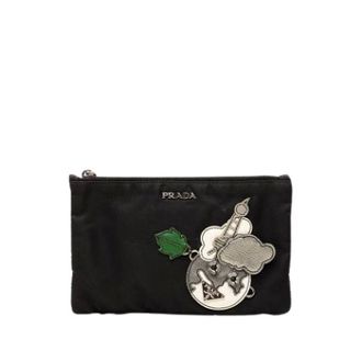 Prada Pre-owned Pochette en Nylon - Femme - Pre-owned - Noir - Taille: ONE Size