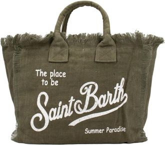 MC2 Saint Barth Femme, Sacs, Vert, Taille: ONE Size Sac &agrave; bandouli&egrave;re en lin de qualit&eacute; sup&eacute;rieure
