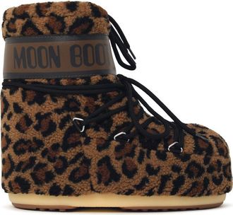 Moon Boot Bottes en peluche l&eacute;opard Moonboot Mb Icon Low Fleece