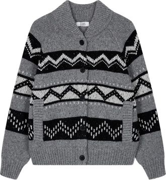 TOMBOY Cardigan mit Fair-Isle-Strickmuster - Grau