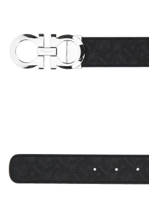 Ferragamo Mens Black Leather Reversible Belt Nero Cinture