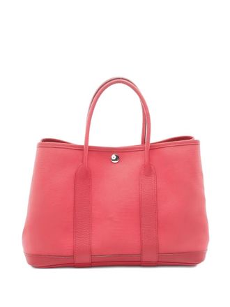 Herm&egrave;s sac &agrave; main Garden Party &agrave; finitions en cuir (2009) - Rouge